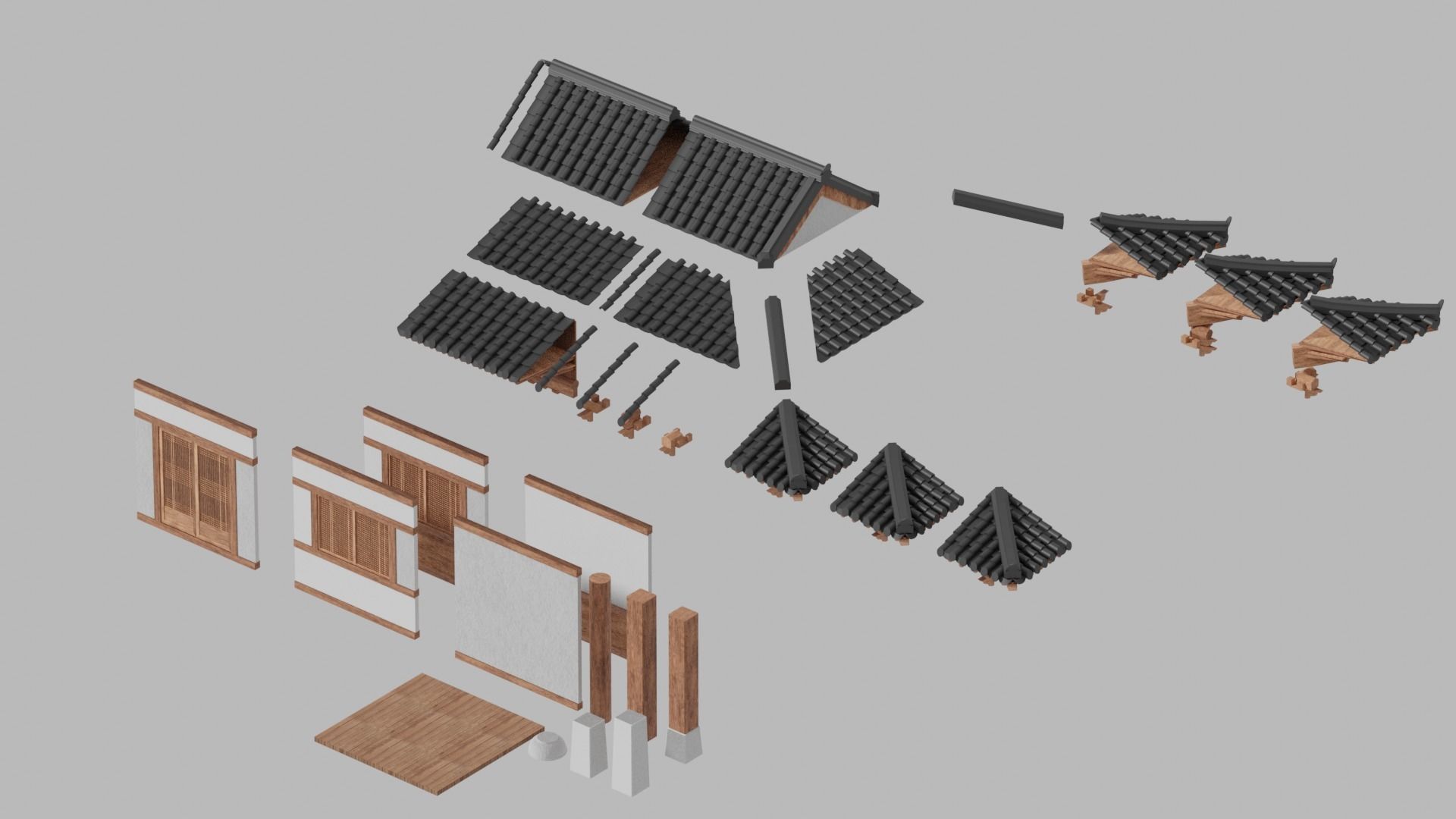 Korean Traditional Architecture Module 3D model | CGTrader