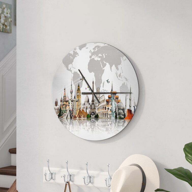 Oversized Famous Monuments Across World Wall Clock free 3D model | CGTrader