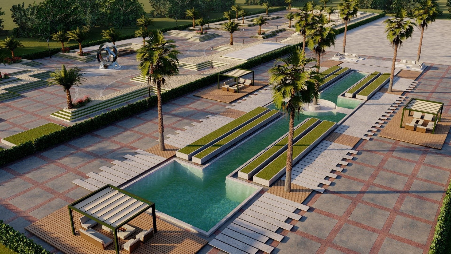 Master plan of landscape garden urban landscape 3D model | CGTrader