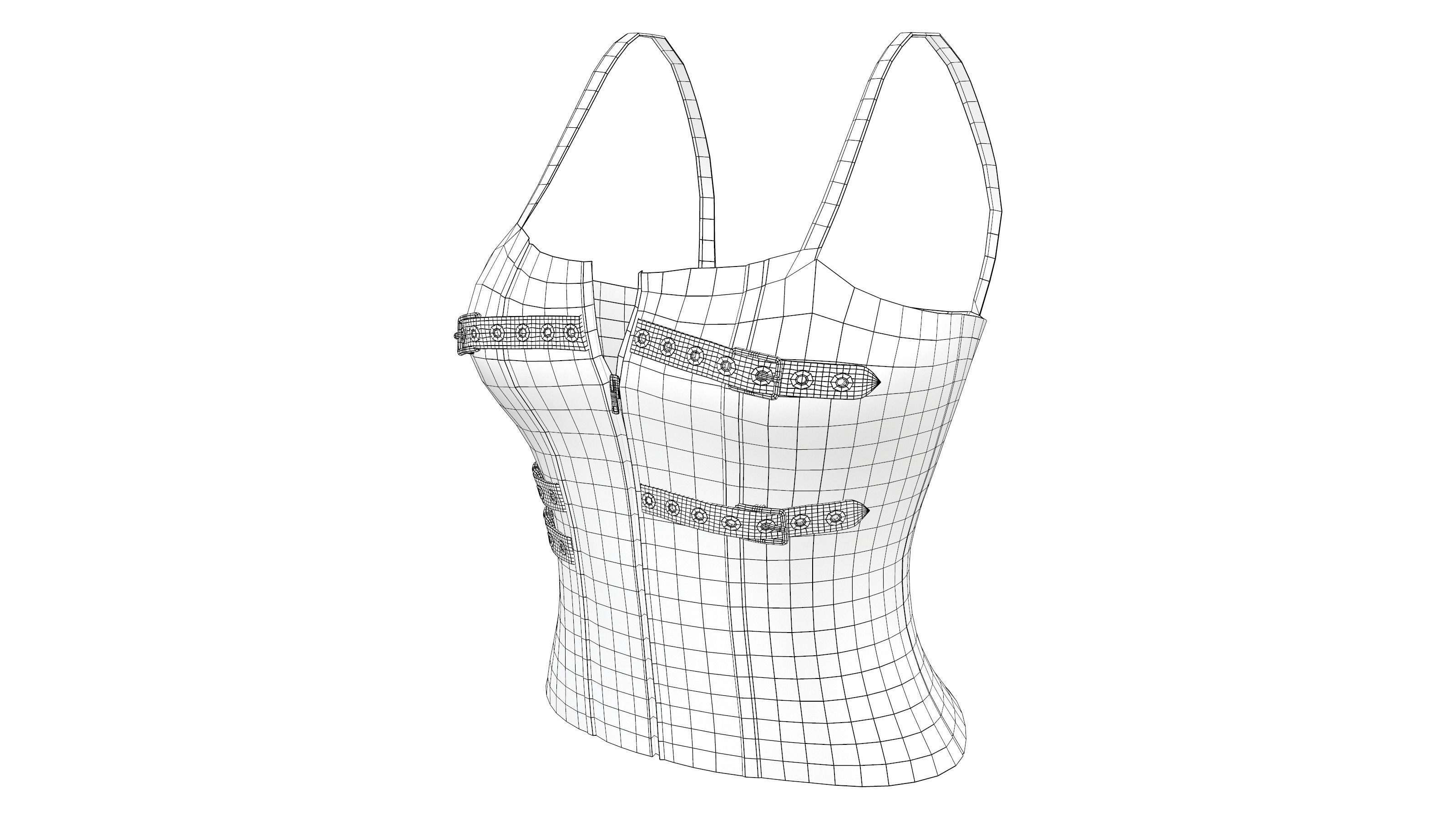 3D model Leather Tank with Straps and Buckles VR / AR / low-poly | CGTrader