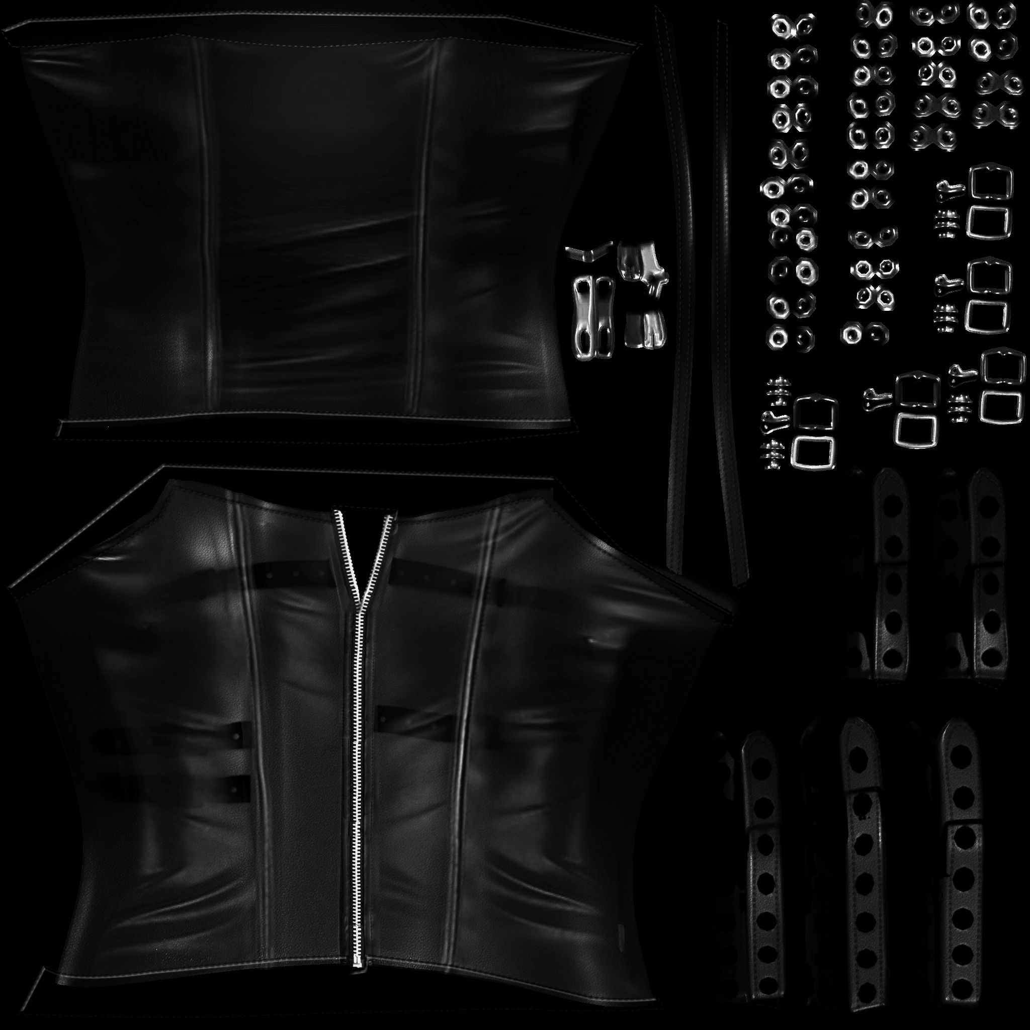 3D model Leather Tank with Straps and Buckles VR / AR / low-poly | CGTrader