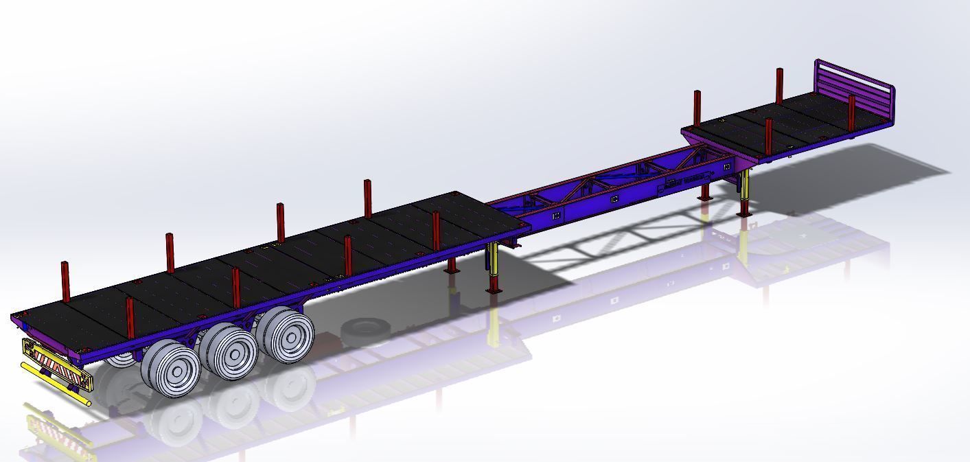 Extendable Trailer 3D model | CGTrader