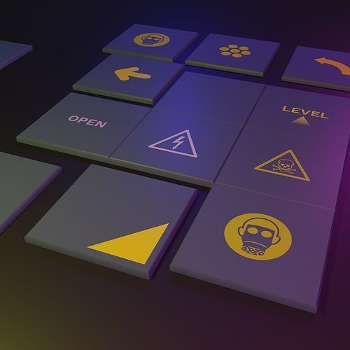 3D model The level button is a casual simple low poly game VR / AR ...