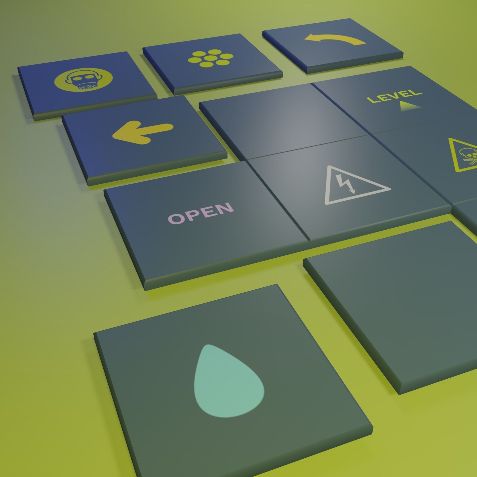 3D model The level button is a casual simple low poly game VR / AR ...