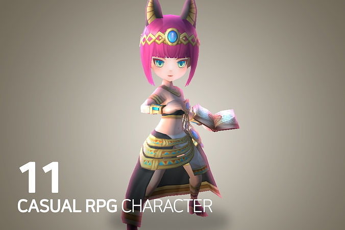 3D model Casual RPG Character - 11 Juliet VR / AR / low-poly | CGTrader