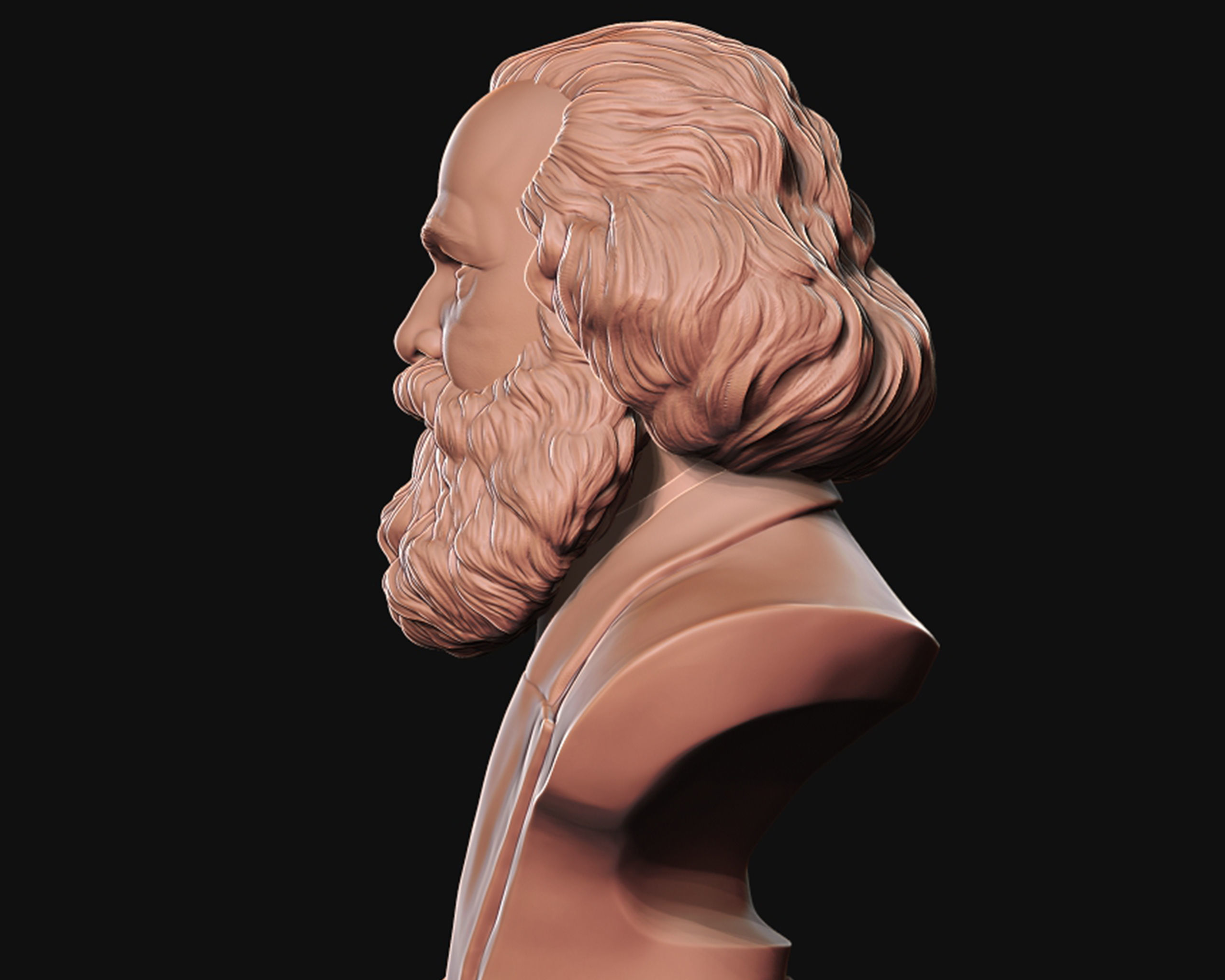 Karl Marx 3D printable sculpture 3D model 3D printable | CGTrader