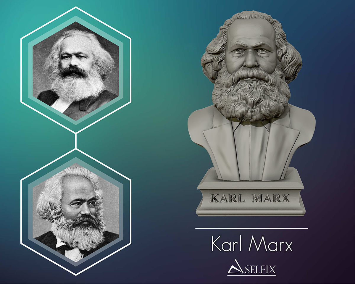 Karl Marx 3D printable sculpture 3D model 3D printable | CGTrader