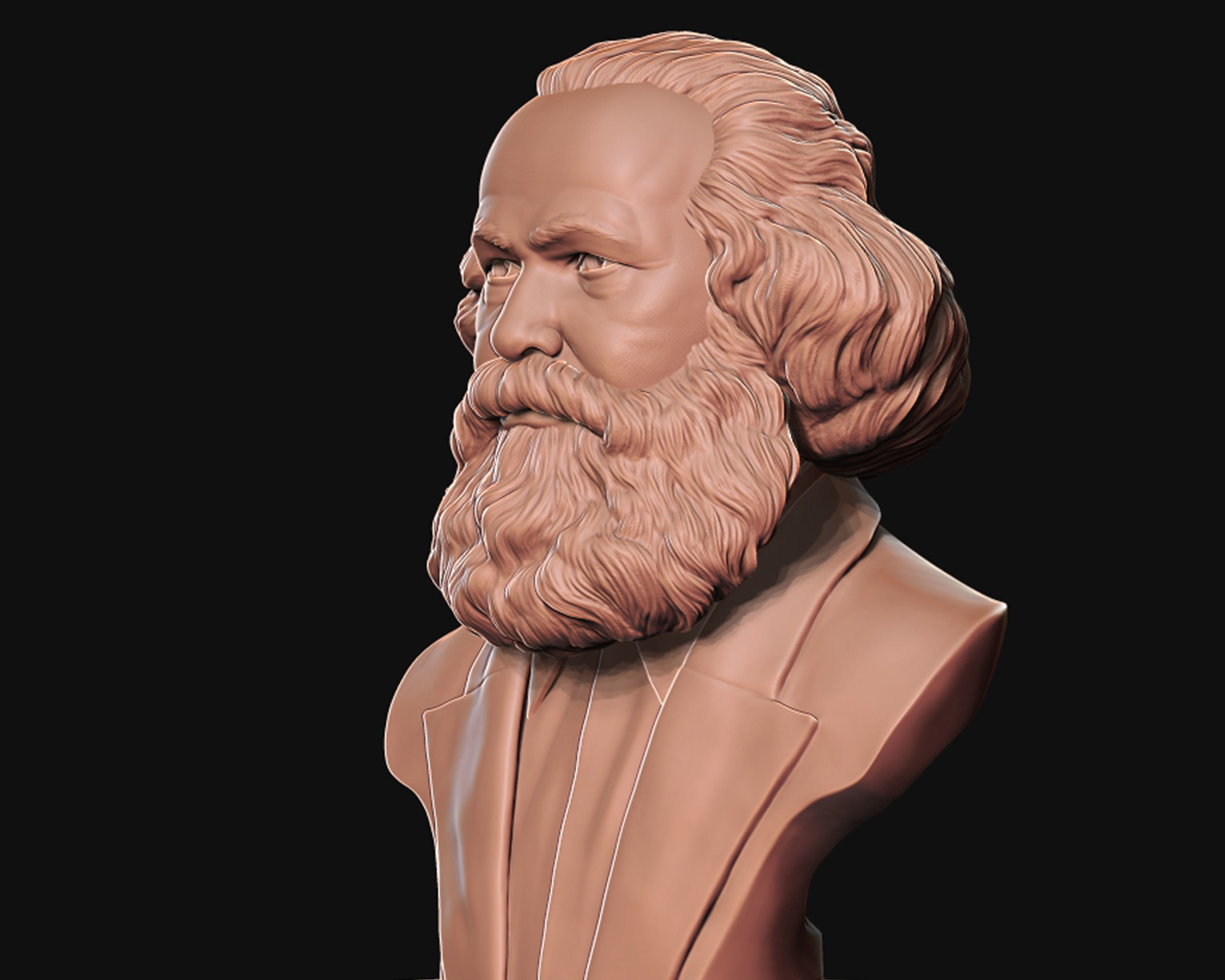 Karl Marx 3D printable sculpture 3D model 3D printable | CGTrader
