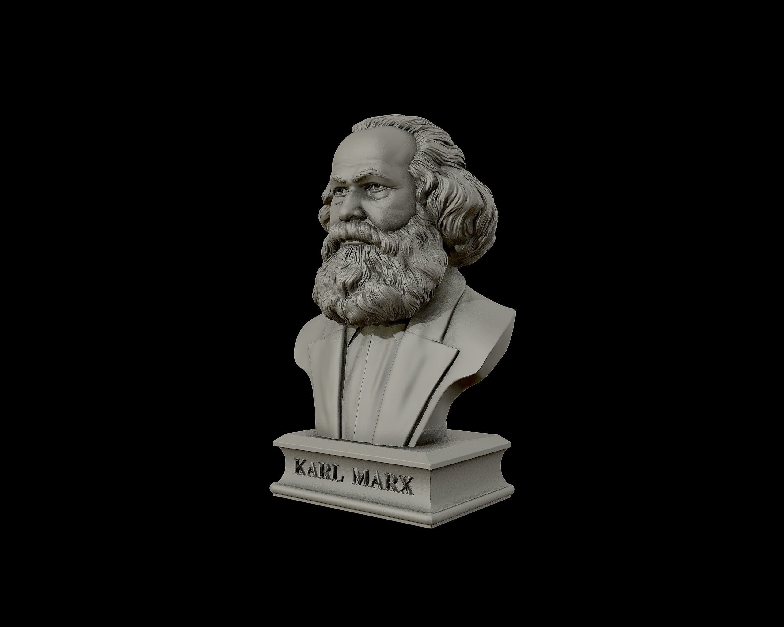 Karl Marx 3D printable sculpture 3D model 3D printable | CGTrader