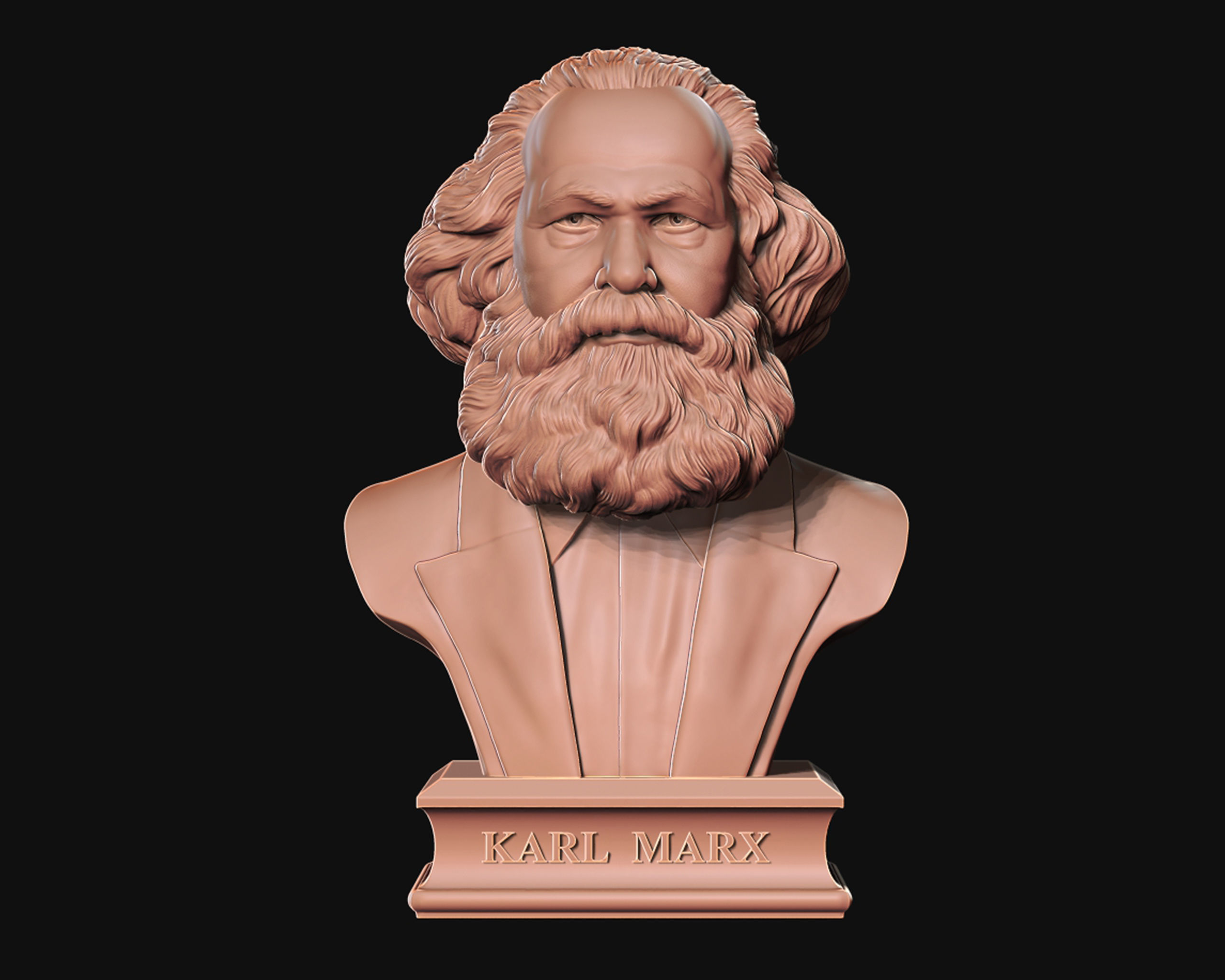 Karl Marx 3D printable sculpture 3D model 3D printable | CGTrader
