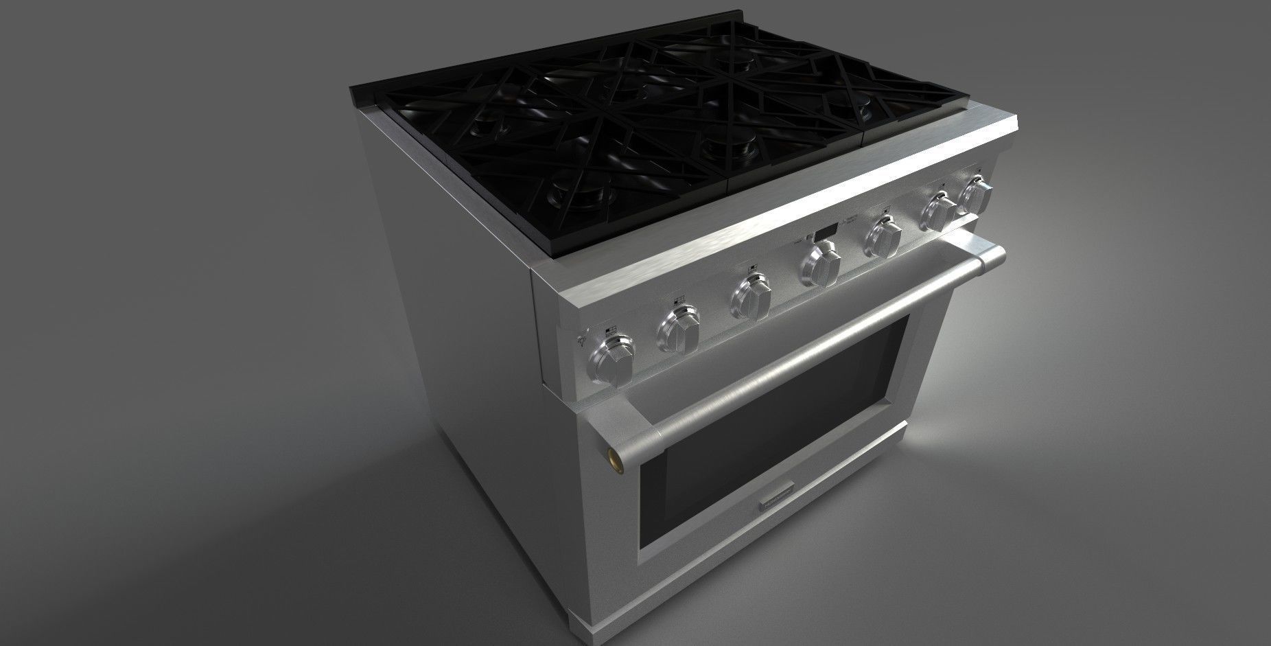 Monogram 36 inch all gas professional oven range with 6 burners 3D ...