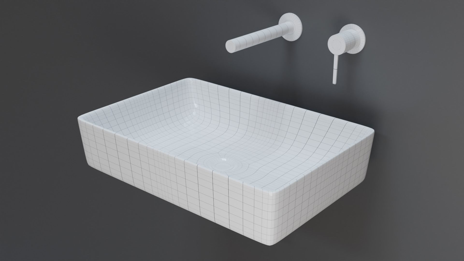 Vessel Sink with Modern Armature free VR / AR / low-poly 3D model ...
