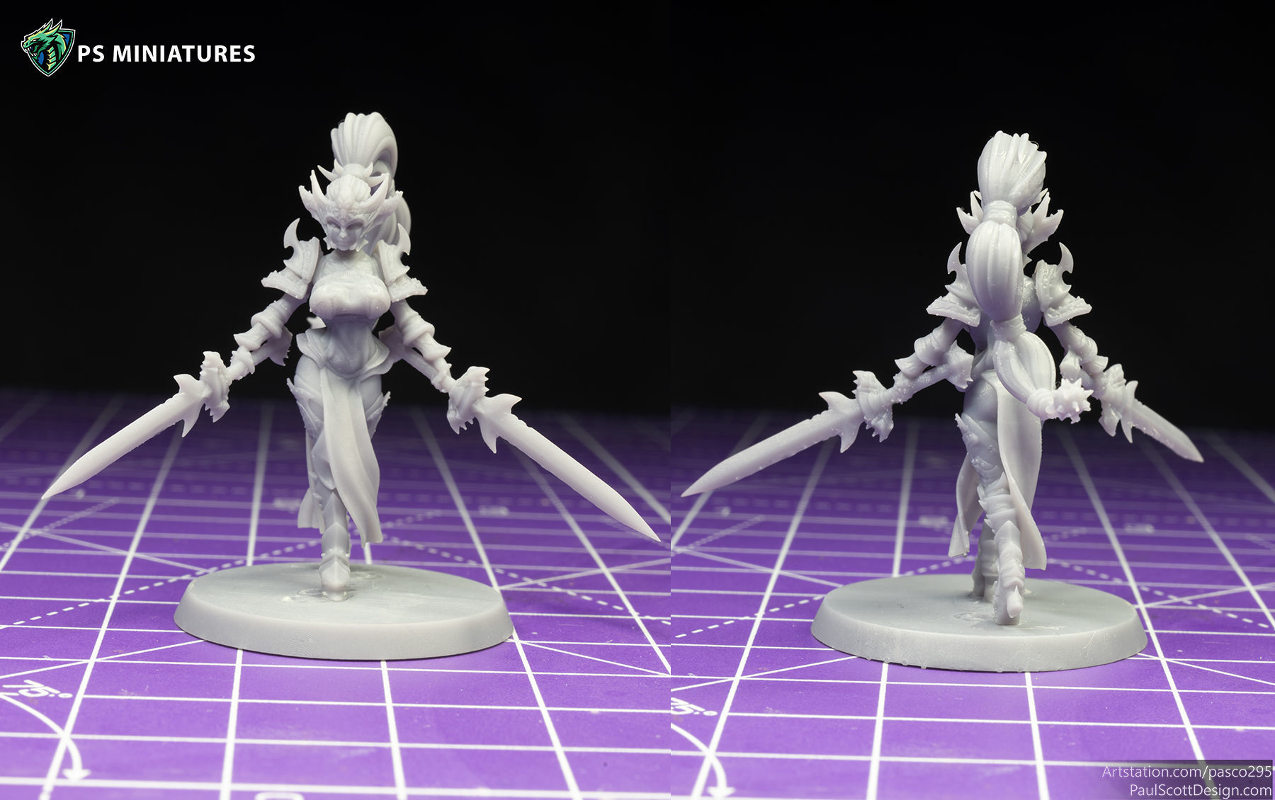 Drow Legionnaire Pose 4 - 4 Variants and Pinup 3D model 3D printable ...