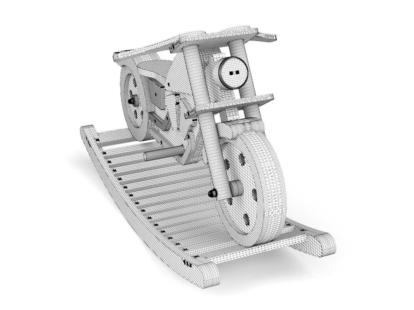 Children wooden rocking chair motorcycle 3D model | CGTrader