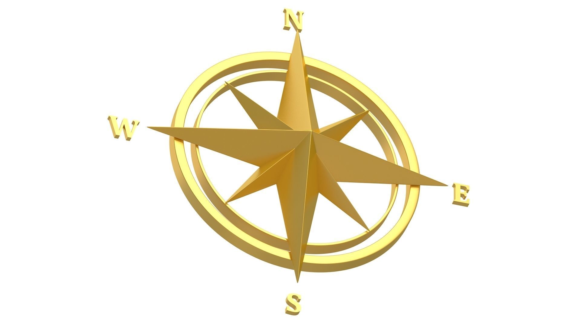 Basic Compass Rose 3D model | CGTrader
