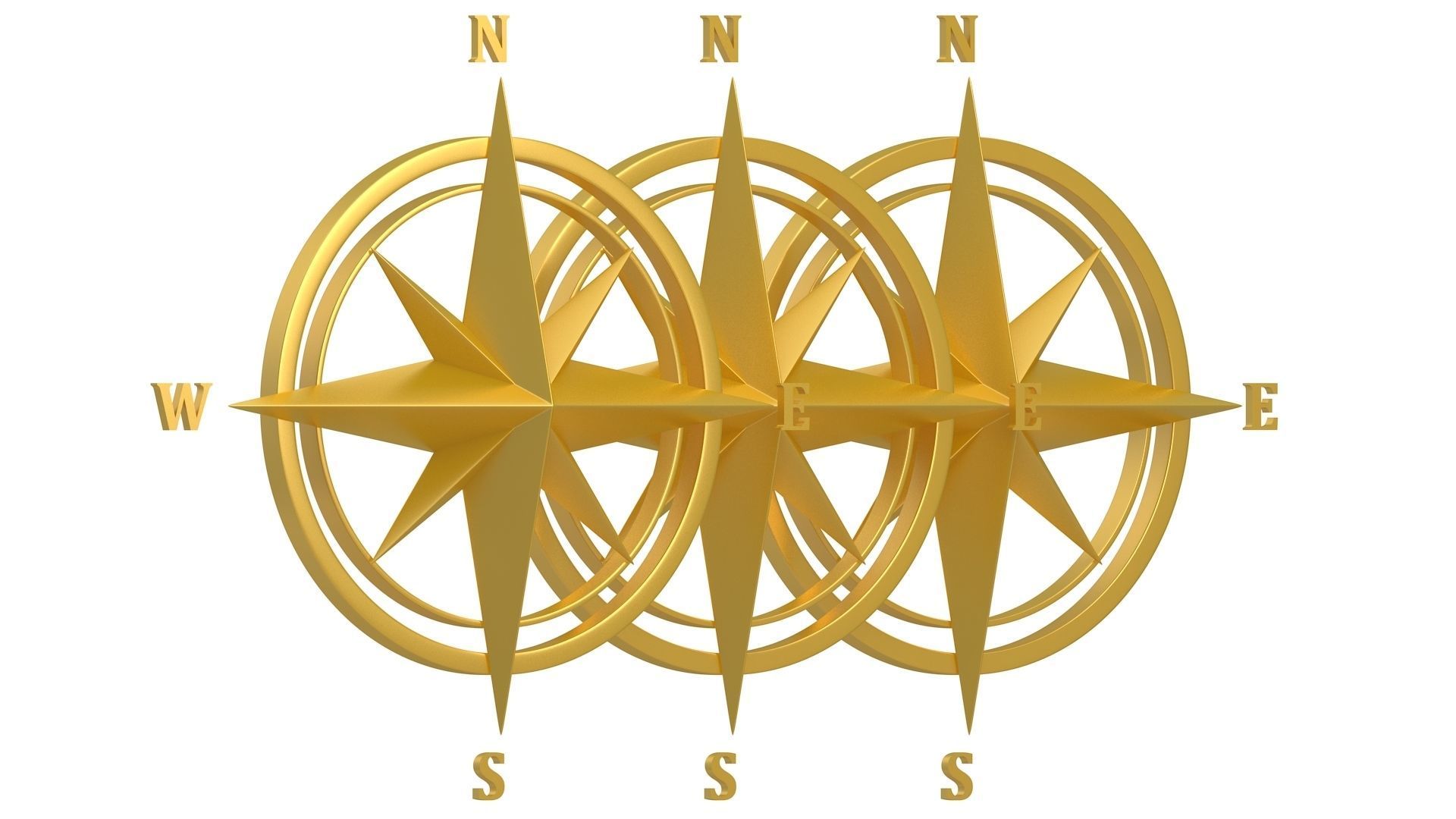 Basic Compass Rose 3D model | CGTrader