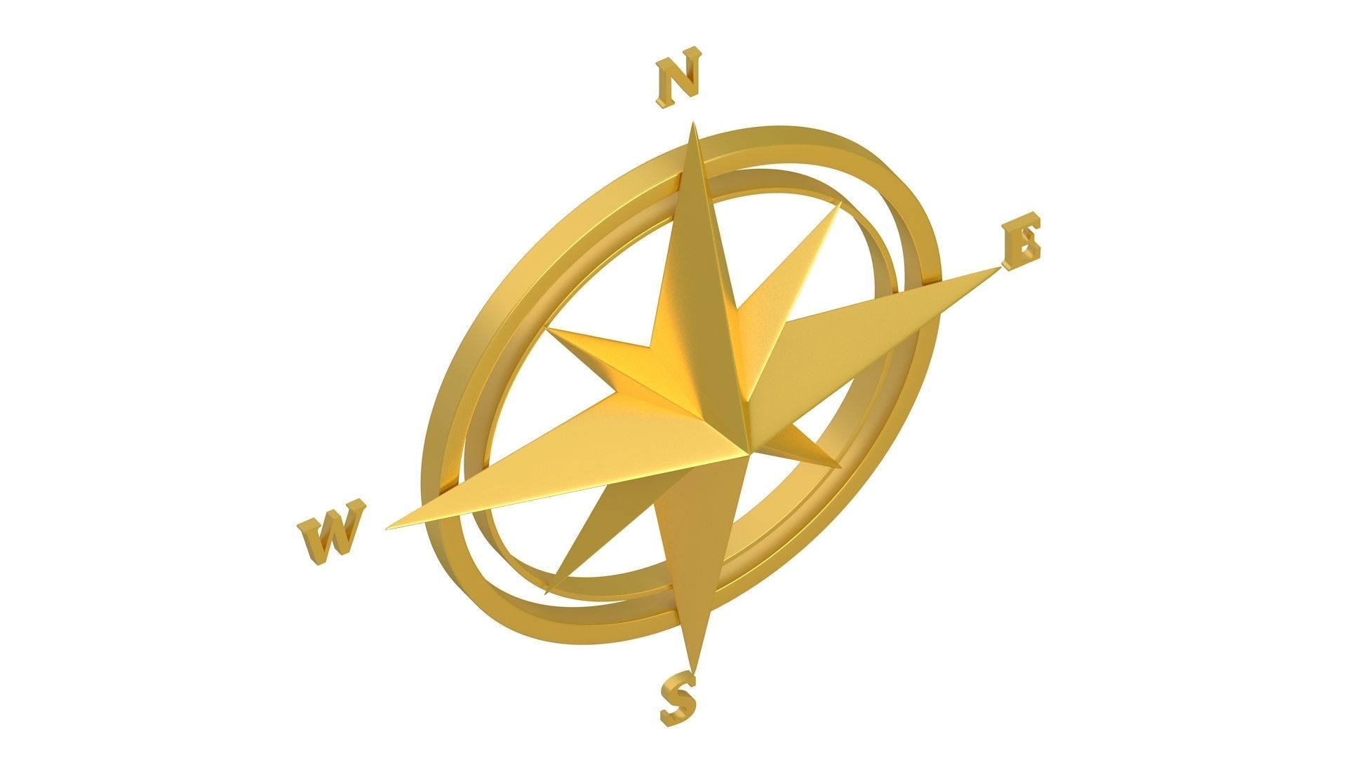 Basic Compass Rose 3D model | CGTrader