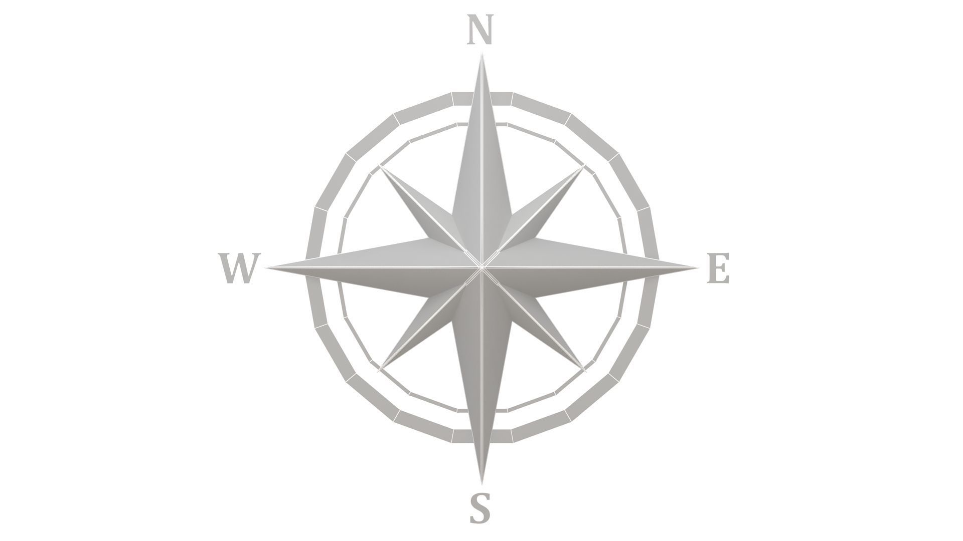 Basic Compass Rose 3D model | CGTrader