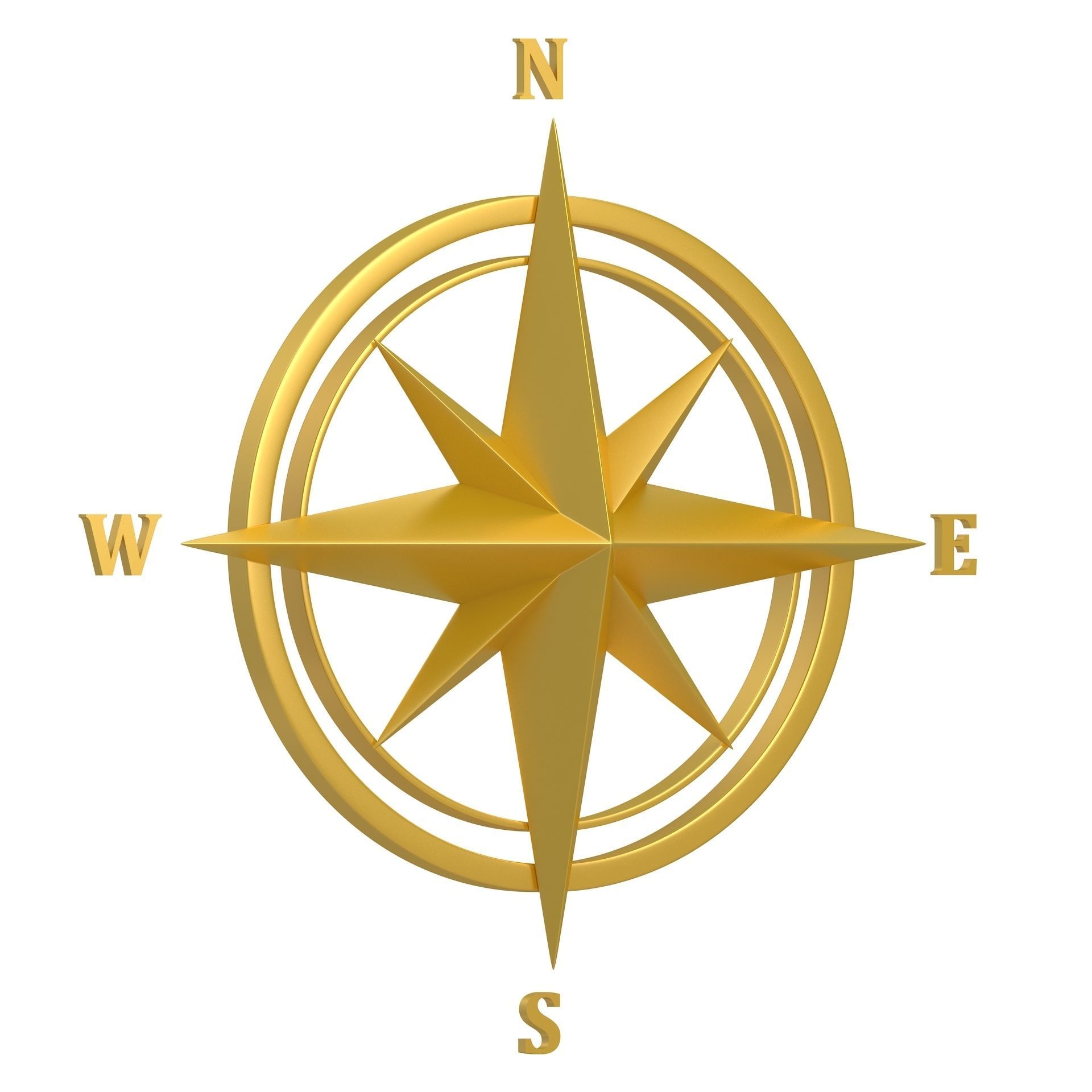 Basic Compass Rose 3d Model Cgtrader