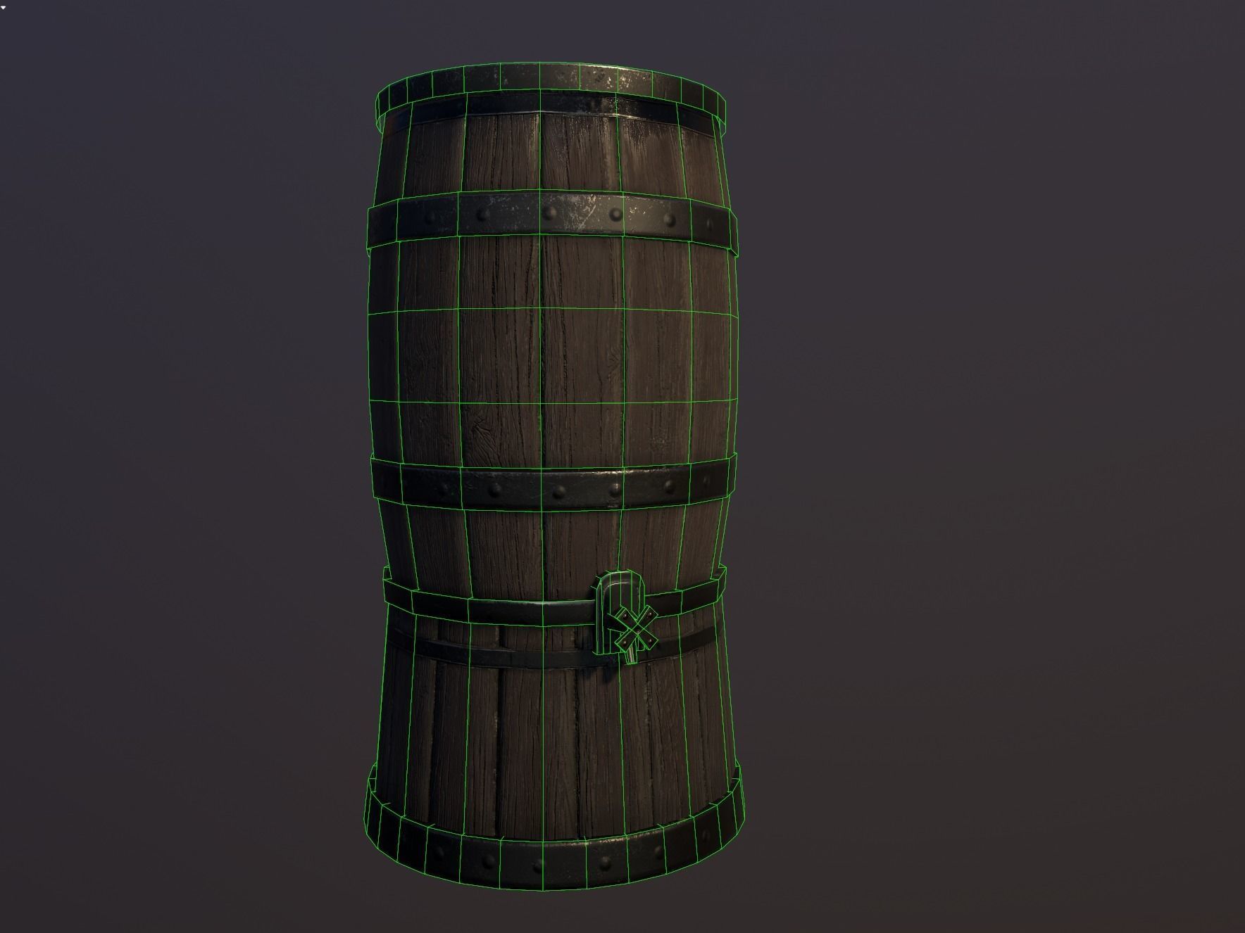 3D model Water Barrel PBR game ready for Unity VR / AR / low-poly ...