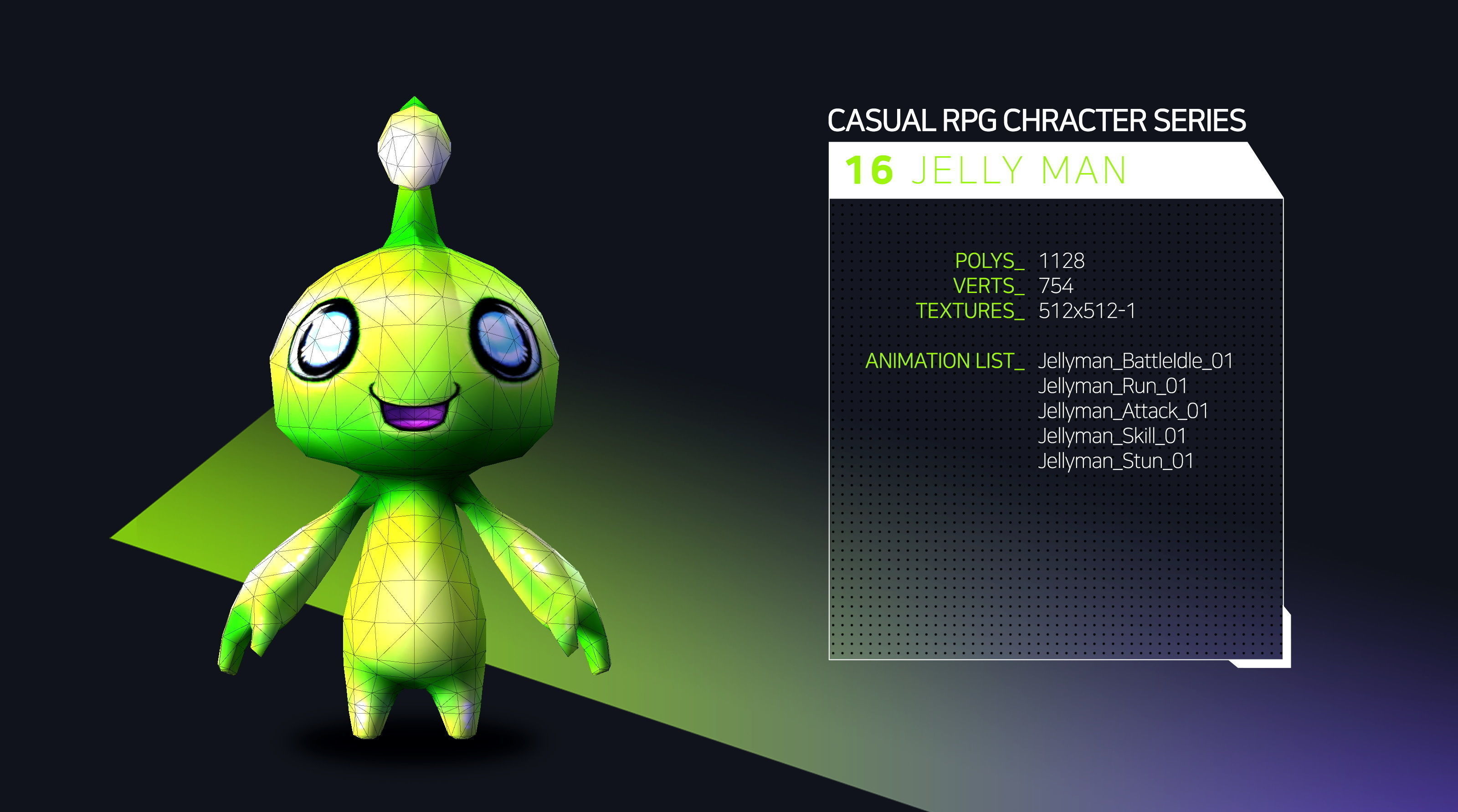 3D model Casual RPG Monster - 16 Jellyman VR / AR / low-poly | CGTrader