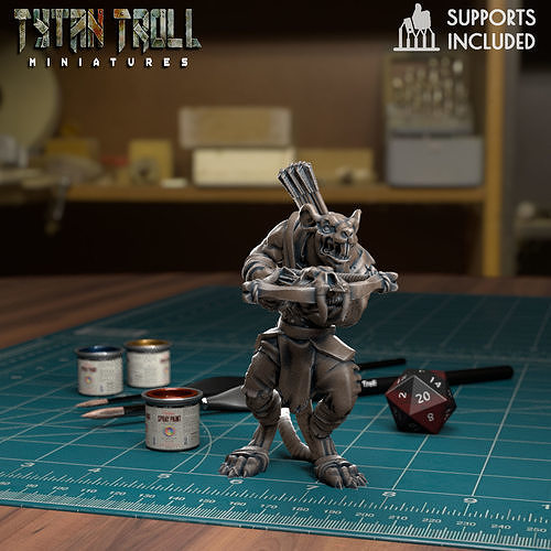 Giant Rat Crossbow - Pre-Supported 3D model 3D printable | CGTrader