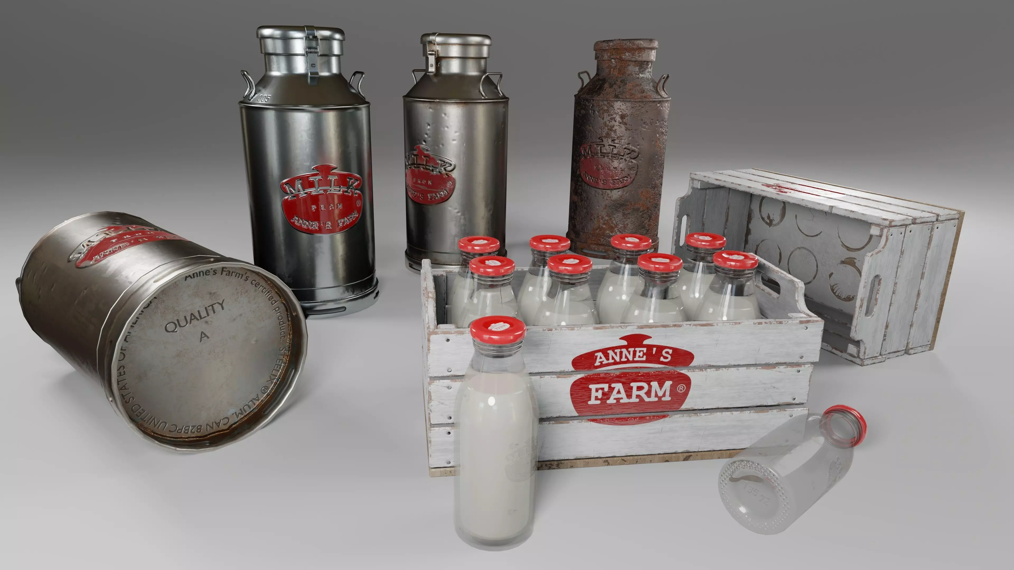 3D Model Pack Milk factory assets VR / AR / low-poly | CGTrader