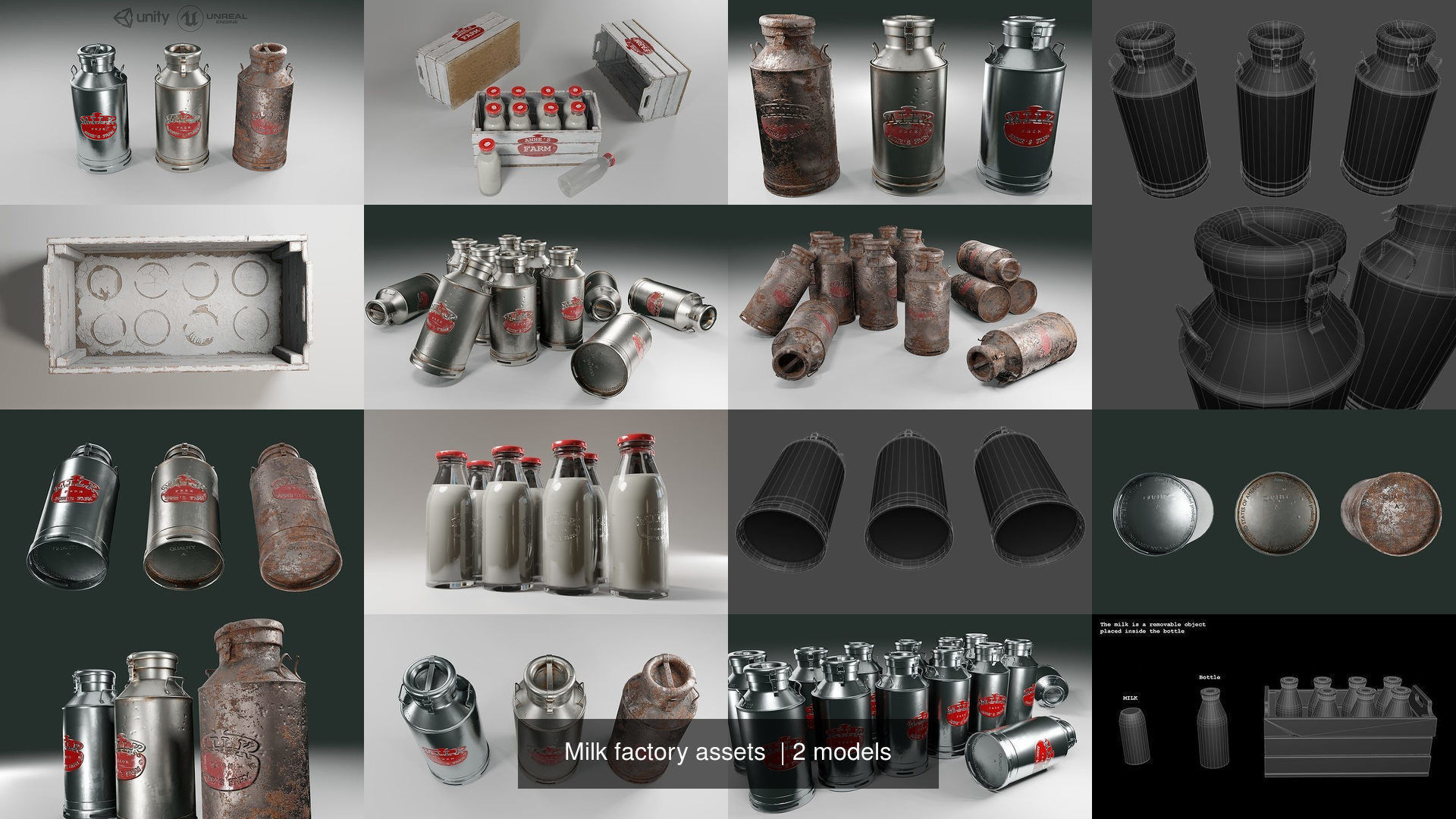 3D Model Collection Milk factory assets VR / AR / low-poly | CGTrader