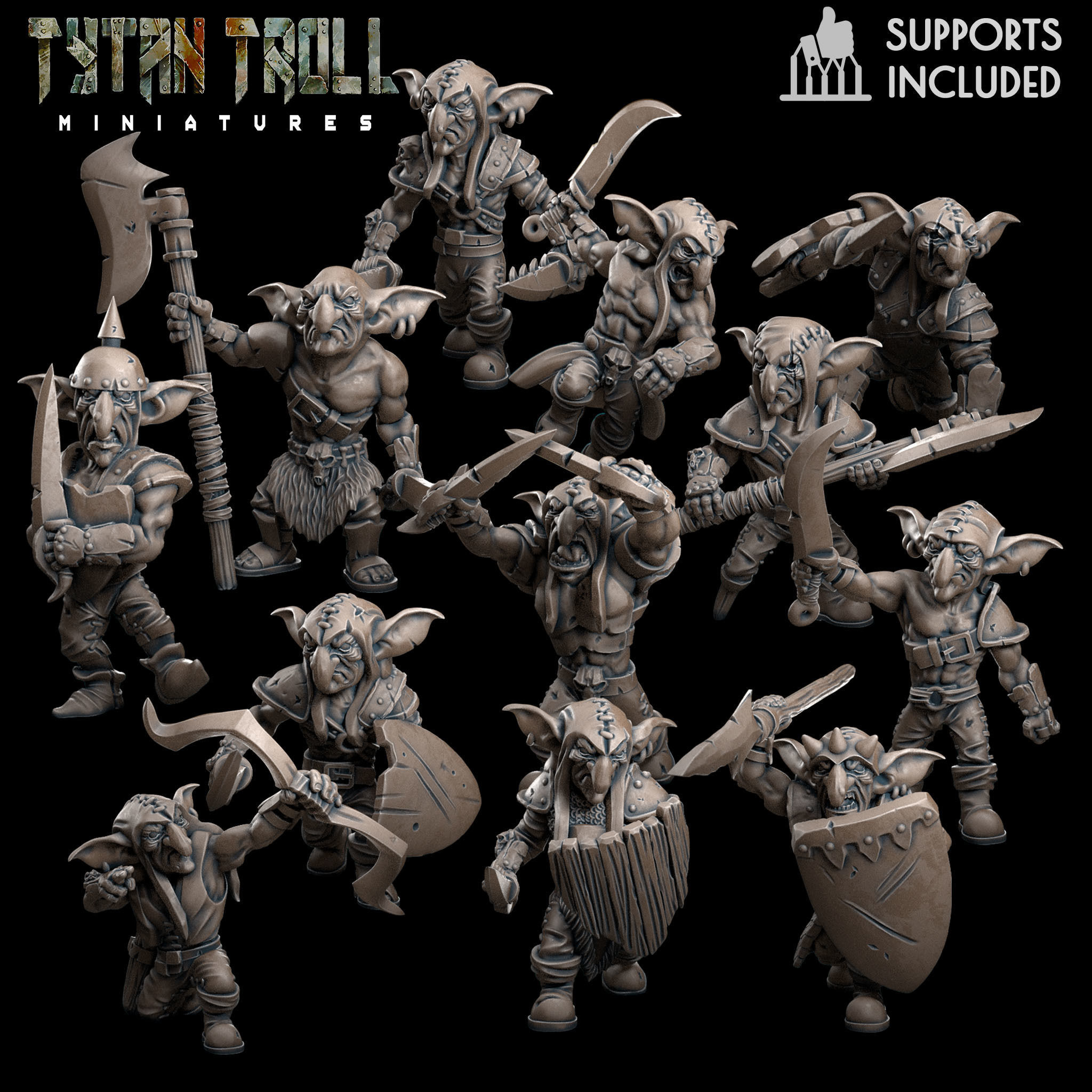 Goblin Raider Pack - Pre-Supported 3D model 3D printable | CGTrader