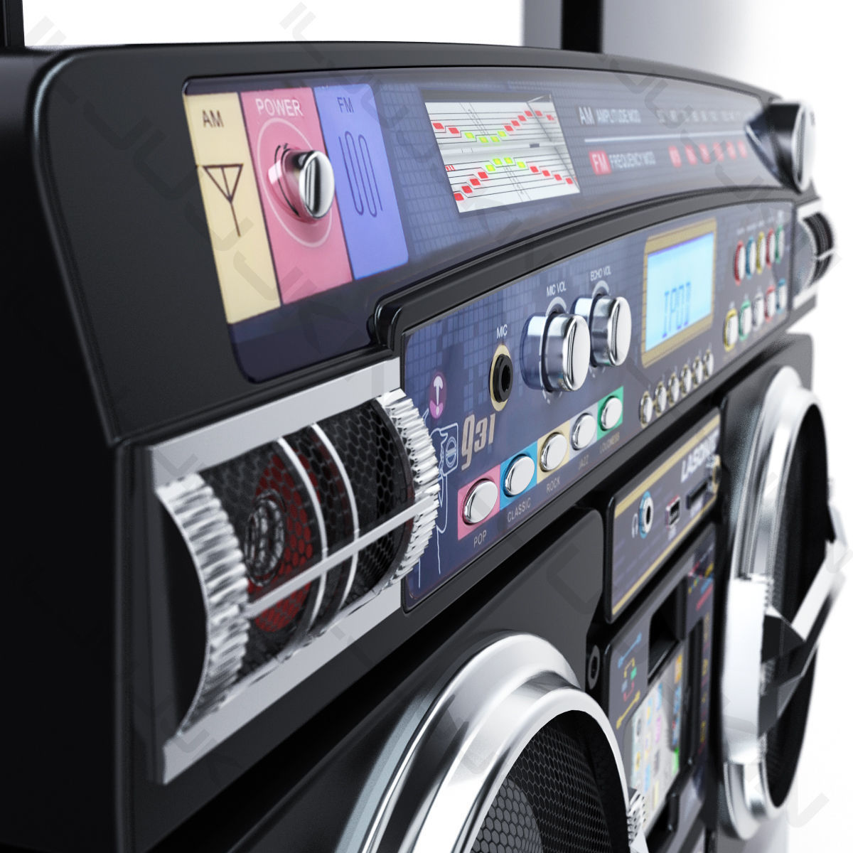 Modern Boombox with iPhone 3D model | CGTrader