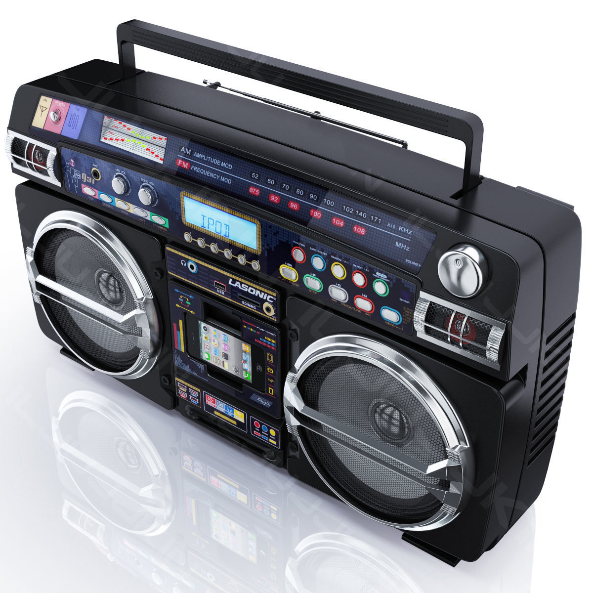 Modern Boombox with iPhone 3D model | CGTrader