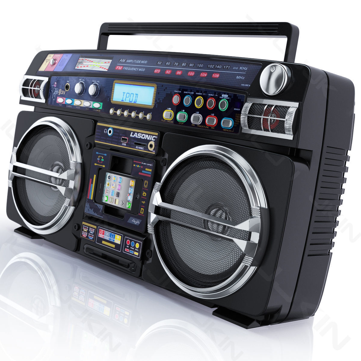Modern Boombox with iPhone 3D model | CGTrader