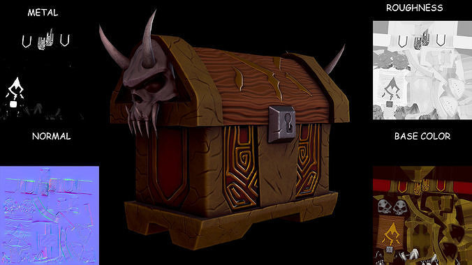 3D model stylized skull box VR / AR / low-poly | CGTrader