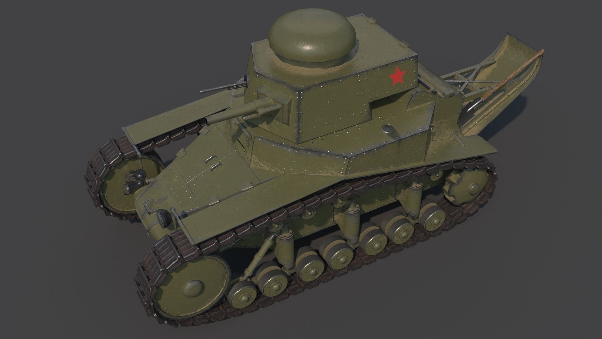 3D model T18 aka MS1 soviet tank VR / AR / low-poly | CGTrader