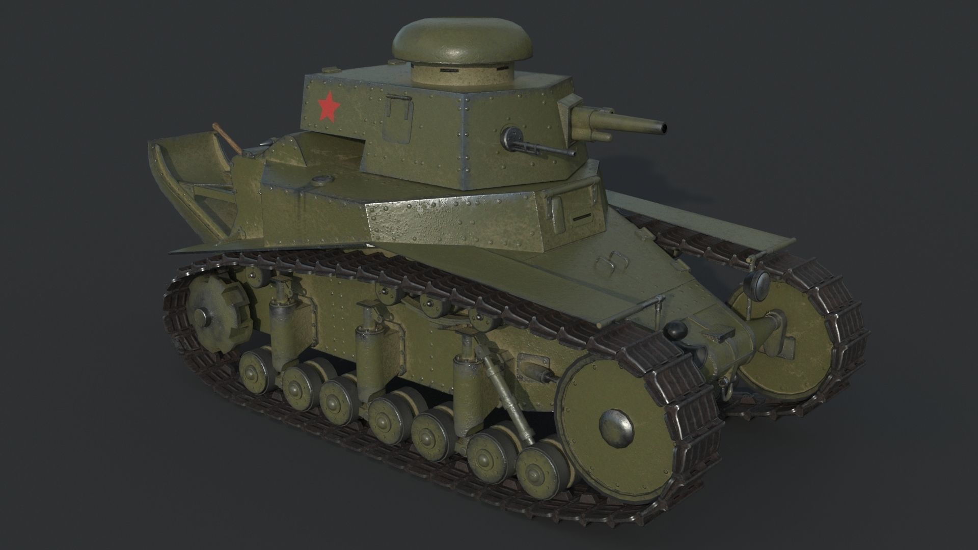 3D model T18 aka MS1 soviet tank VR / AR / low-poly | CGTrader
