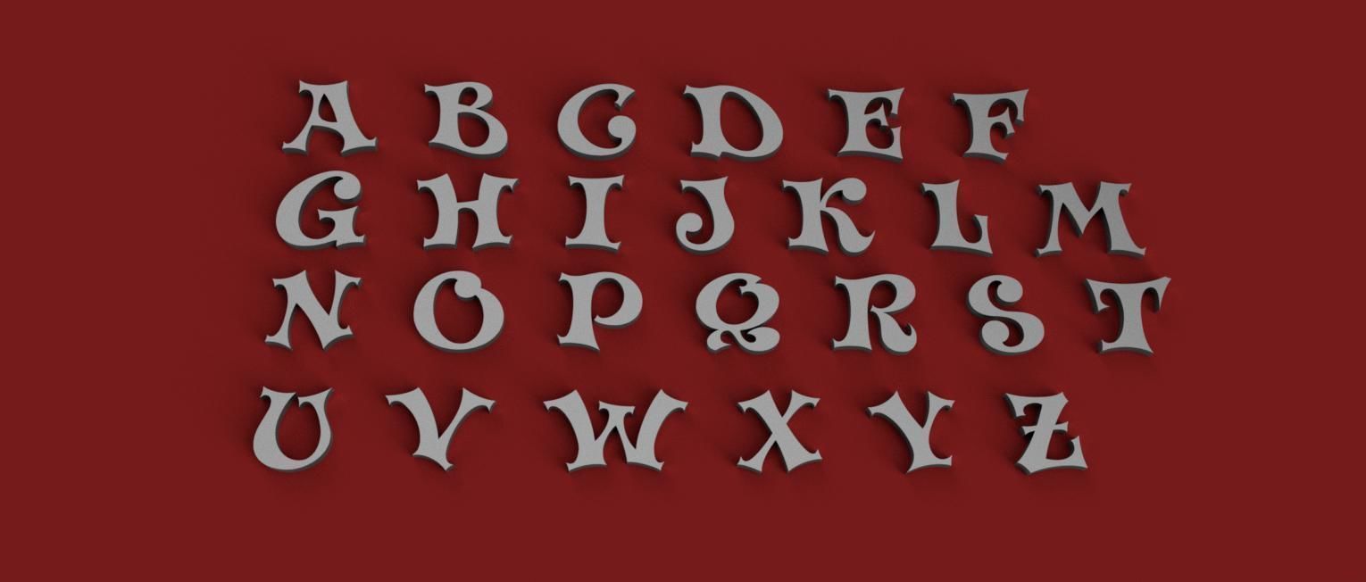 MUSICAL uppercase and lowercase 3D Letters STL FILE 3D model 3D ...