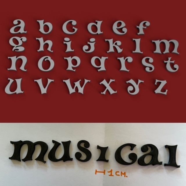 MUSICAL uppercase and lowercase 3D Letters STL FILE 3D model 3D ...