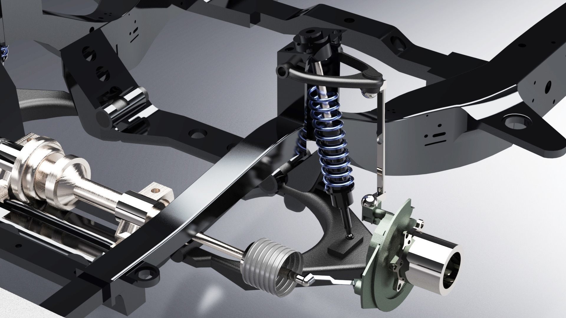 Toyota Land Cruiser Prado Chassis system 3D model rigged | CGTrader