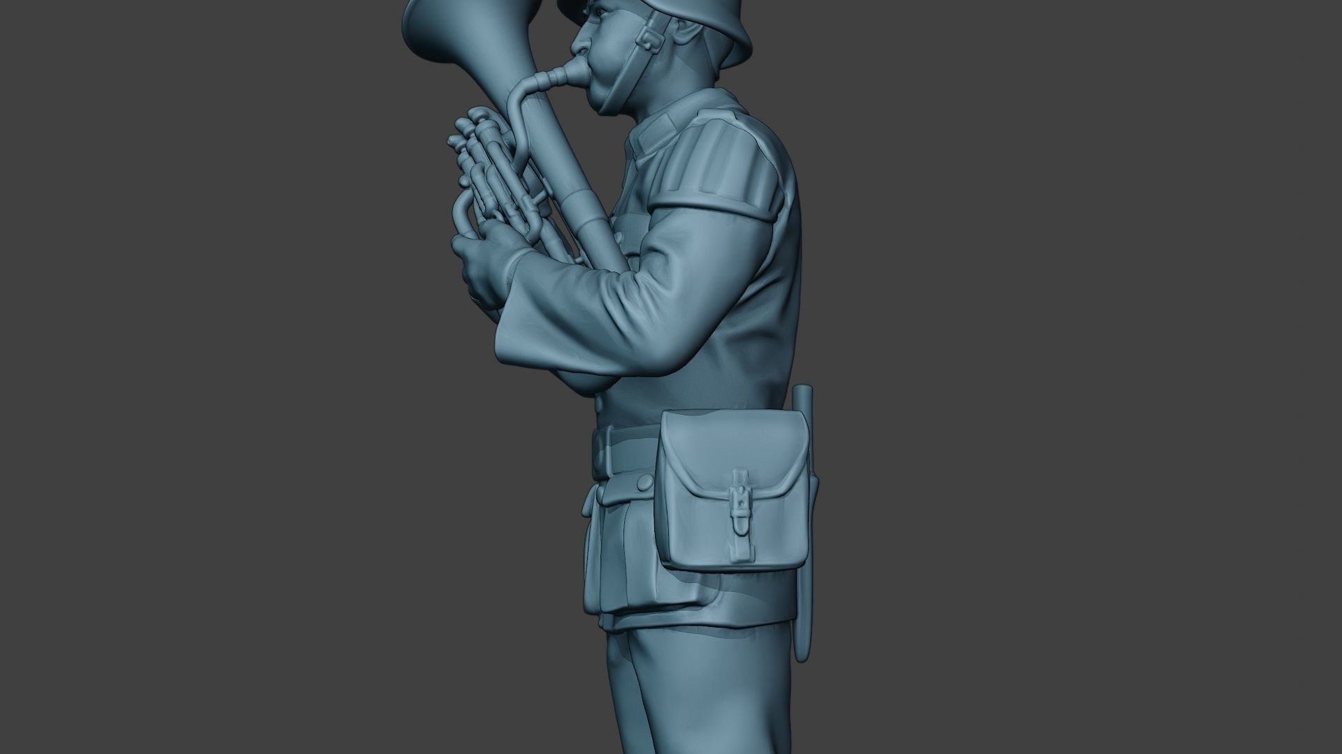 German musician soldier ww2 Stand Baritone horn G8 3D model 3D ...