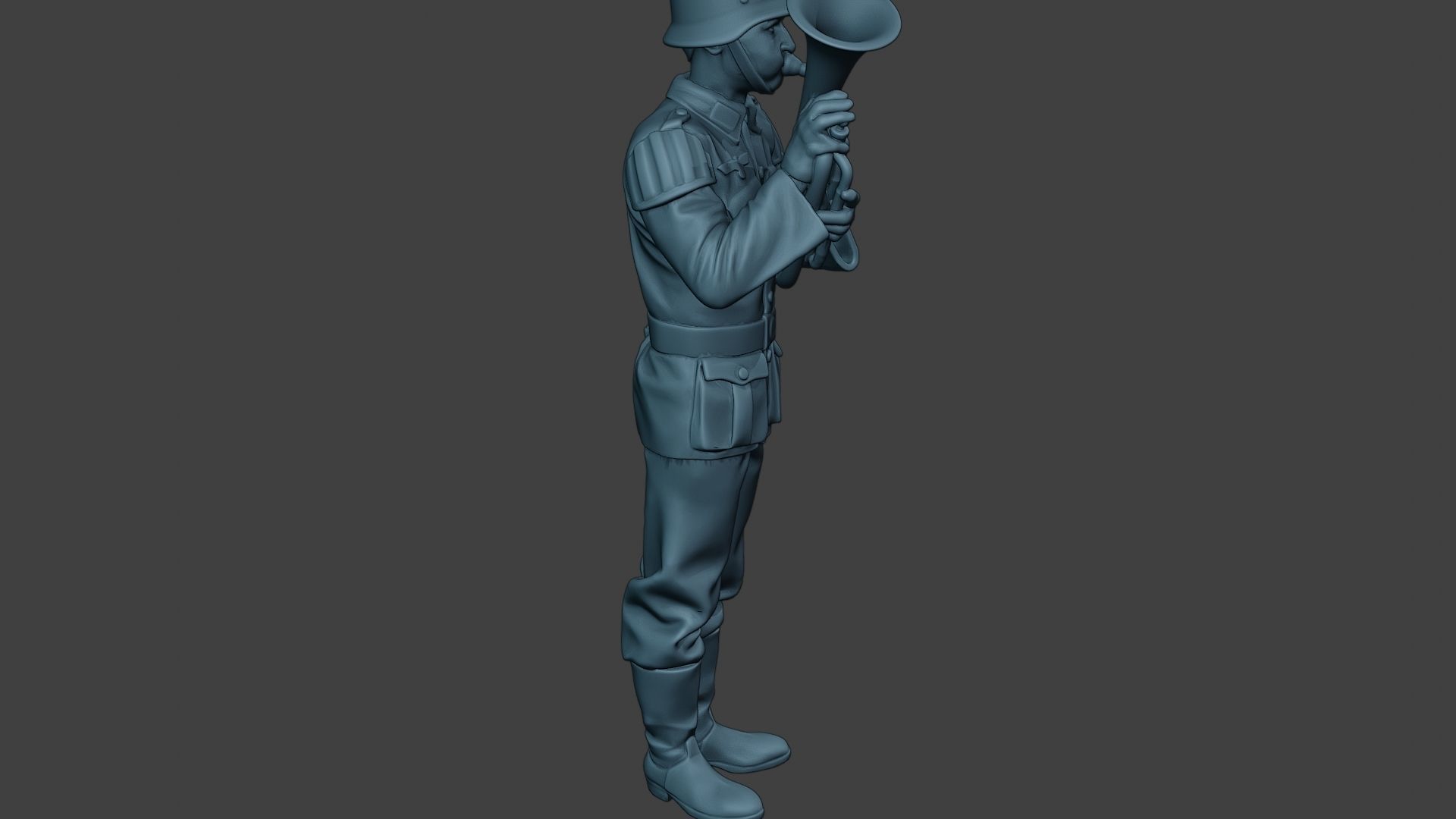 German musician soldier ww2 Stand Baritone horn G8 3D model 3D ...