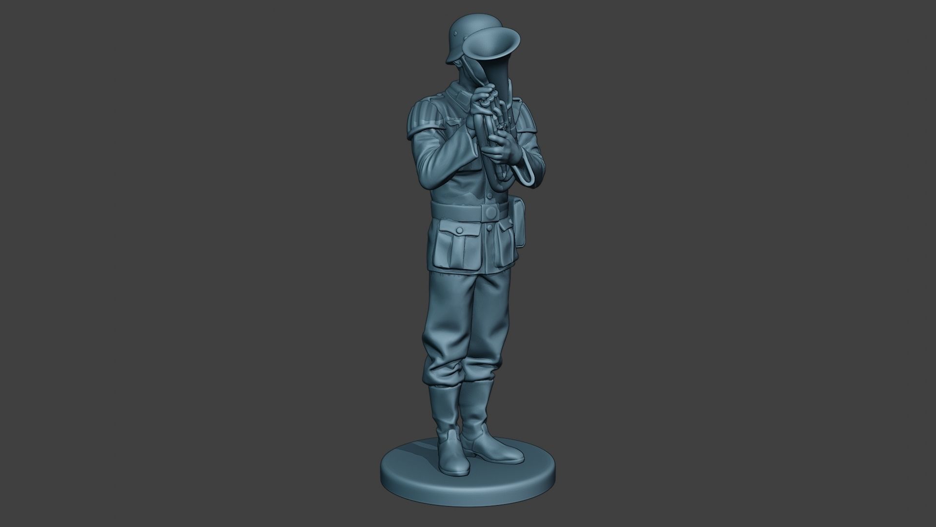German musician soldier ww2 Stand Baritone horn G8 3D model 3D ...