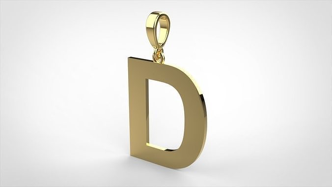 pendant alphabet arial D small 3D model 3D printable | CGTrader