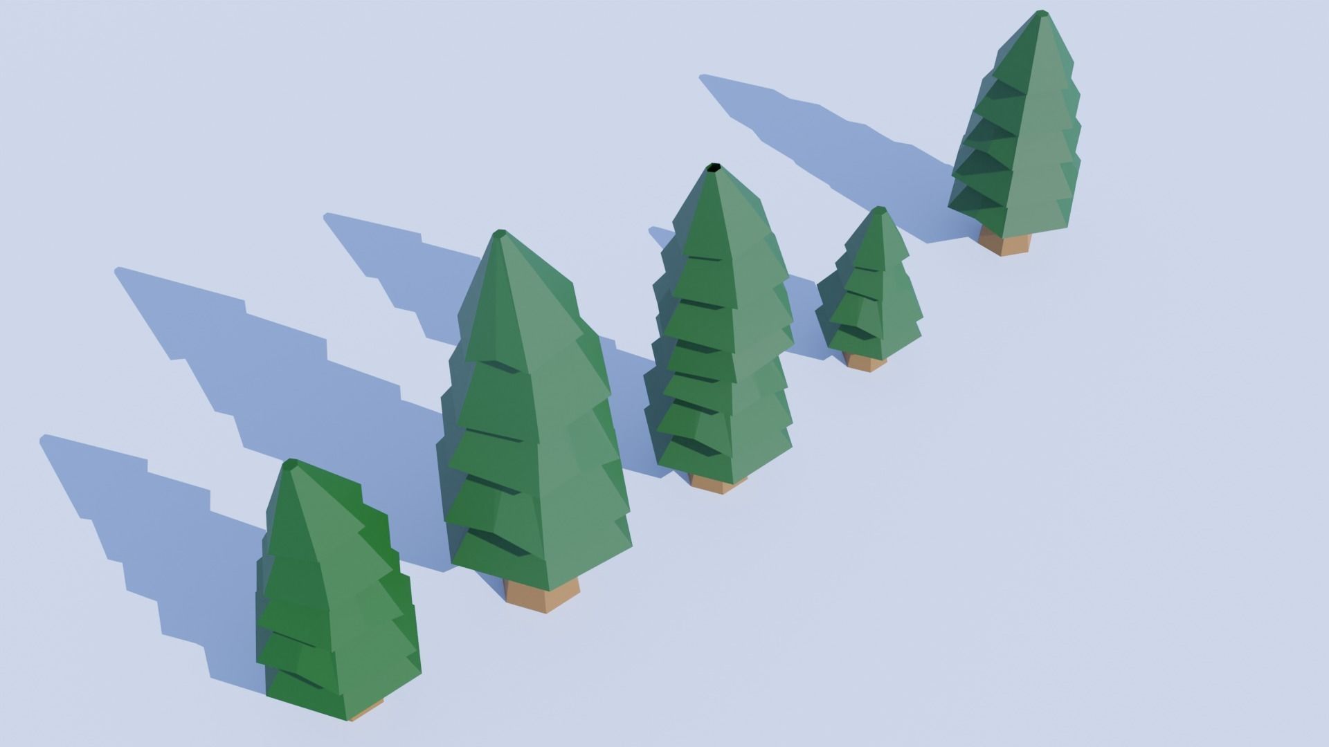 3D model Lowpoly Conifer Tree pack VR / AR / low-poly | CGTrader
