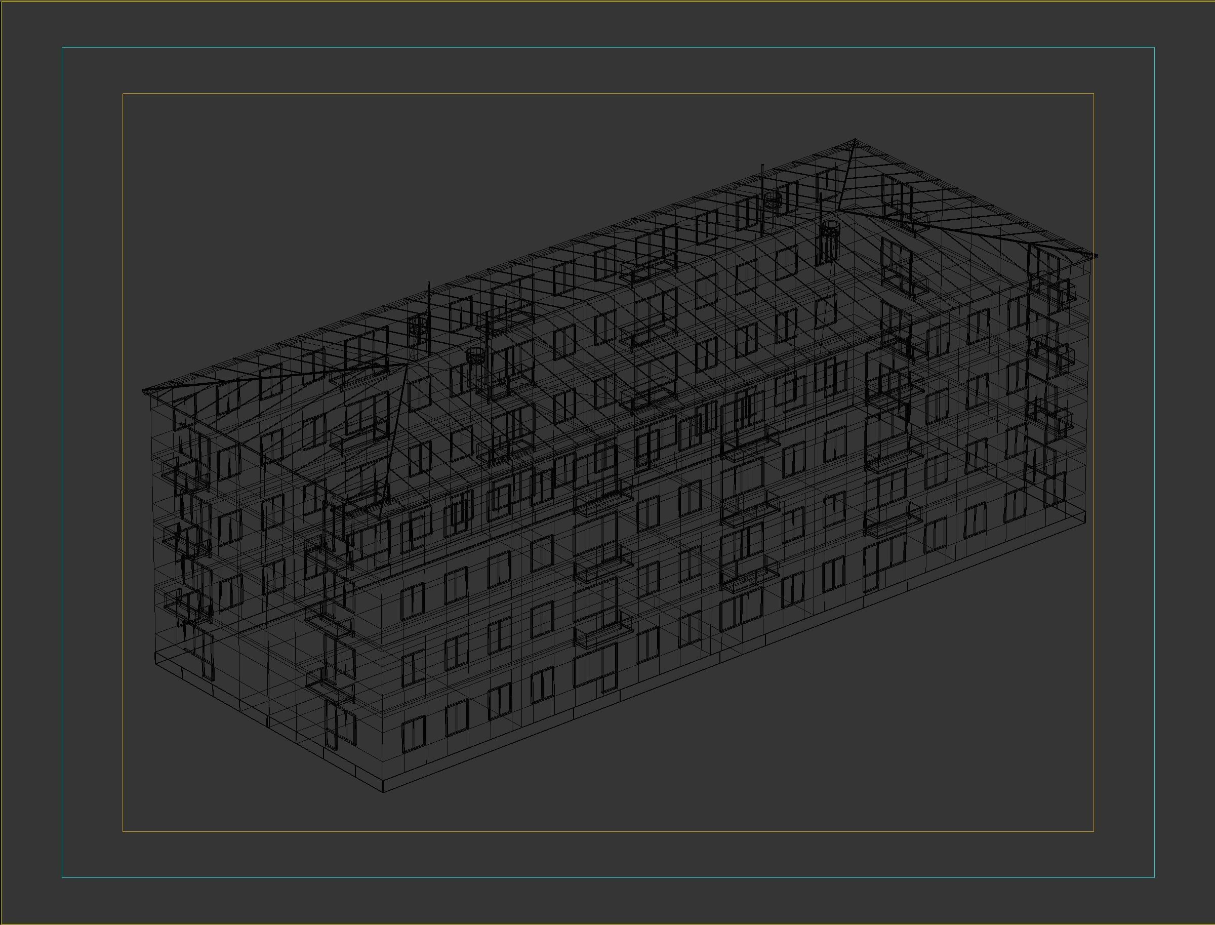 3D model 4-storey apartment building 3d model VR / AR / low-poly | CGTrader