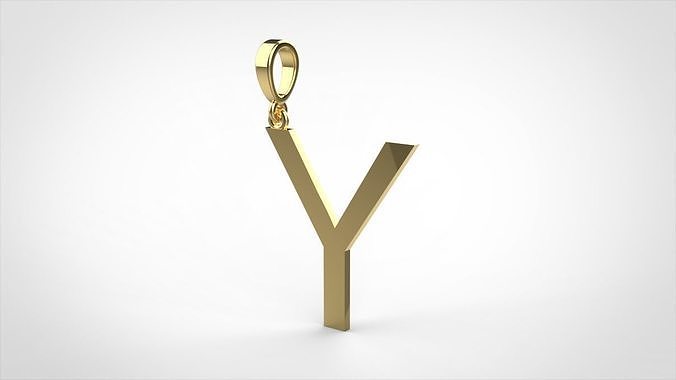 pendant alphabet arial Y medium 3D model 3D printable | CGTrader