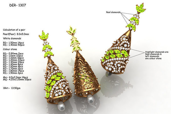 fashion ear ring 3D model 3D printable | CGTrader