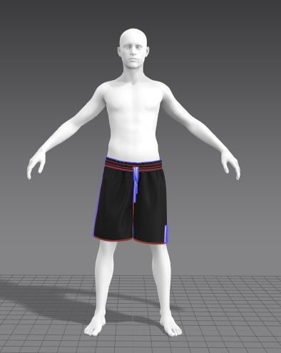Marvelous Designer CLO Male Sport shorts Sportswear 3D Model 3D model ...