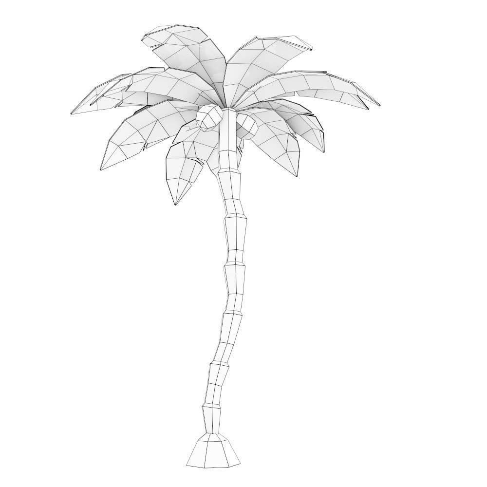 3D model Coconut tree lowpoly toon 3d model VR / AR / low-poly | CGTrader