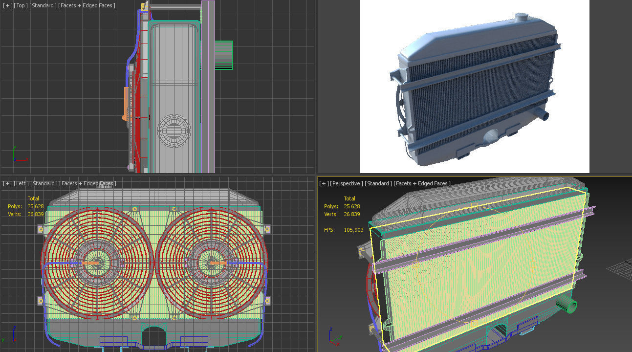 Car radiator 3D model | CGTrader