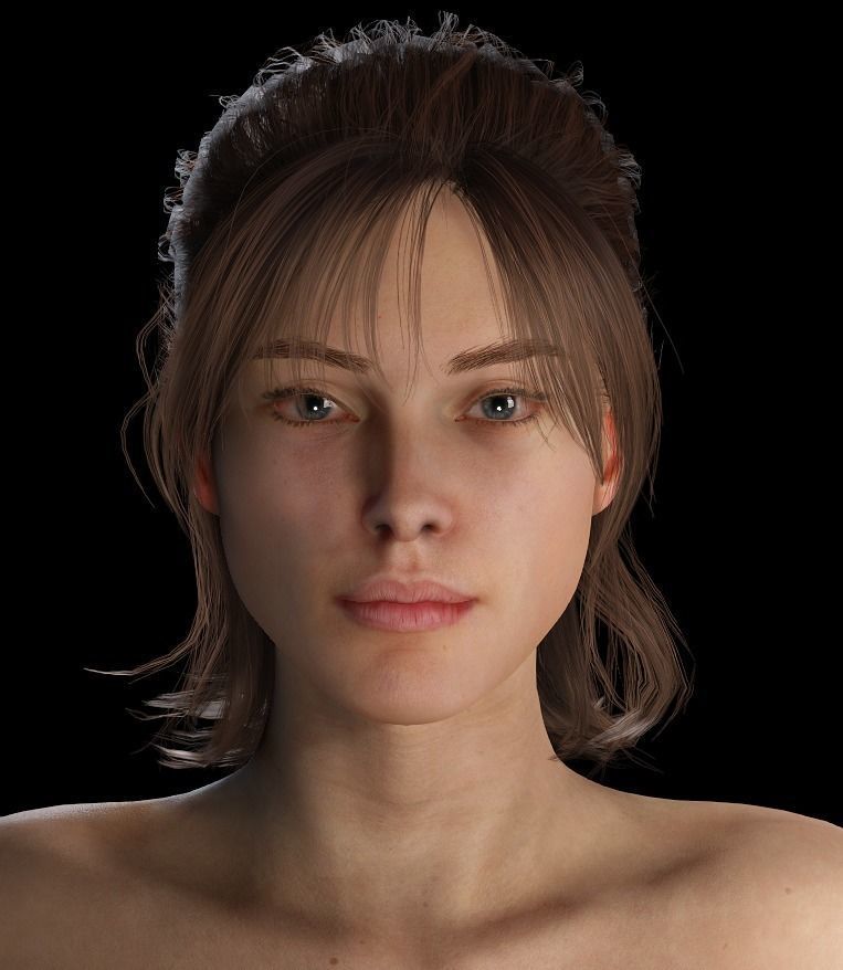 3D model Realistic Female Human Rigged Low-poly 3D model VR / AR / low ...